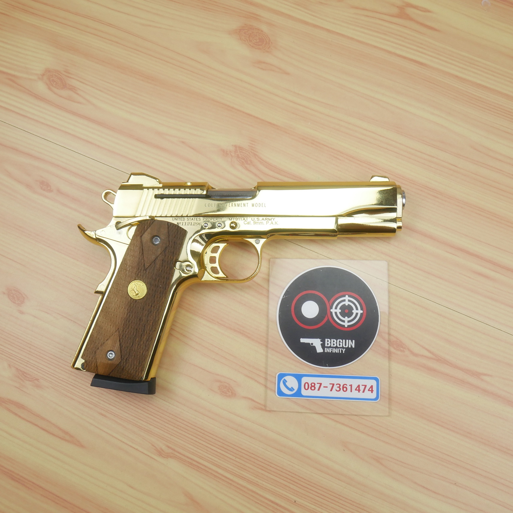 แบลงค์กัน KUZEY M1911 Colt Gold Cup ลำกล้อง 5 นิ้ว สีทอง blank gun - BB GUN INFINITY : Inspired ...
