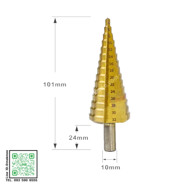 ดอกสว่านทรงเจดีย์ Keenness ขนาด 4-32 มม รุ่น L114 - บริษัท มากมีดี จำกัด