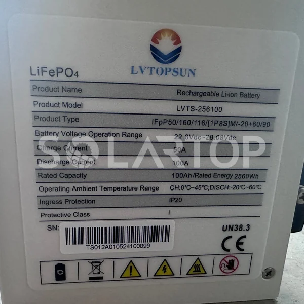 LV TOPSUN 25.6V 100Ah Battery Lithium Lifepo4 แบตเตอรี่โซล่าเซลล์ ลิเธียมฟอตเฟส (รับประกันศูนย์ ...