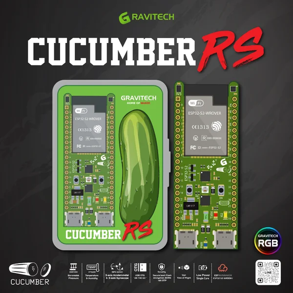 Cucumber RS Gravitech ESP32-S2 WiFi Dev Board with Sensors - GRAVITECH THAI (THAILAND)