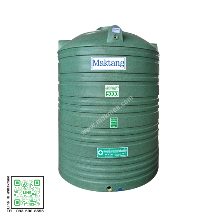 แทงค์น้ำ ถังเก็บน้ำบนดิน PE 5000 ลิตร Maktang รุ่น GNMT5000GR - บริษัท มากมีดี จำกัด